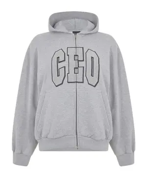 Balenciaga Ceo Zip-up Hoodie - Gray