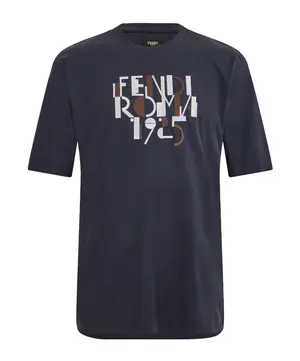 Fendi Crew Neck Short Sleeve Tee - Black