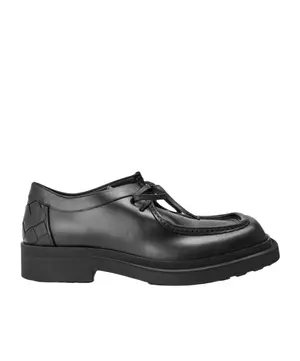 Bottega Veneta Flat Ankle Boots With Square Toe And Braided Detail