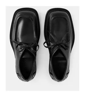 Bottega Veneta Flat Ankle Boots With Square Toe And Braided Detail