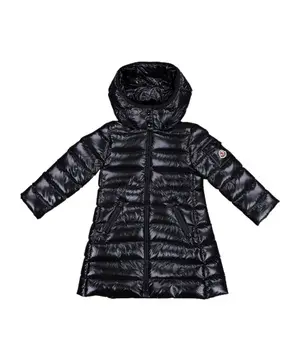 Moncler Long Down Jacket With Hood And Logo