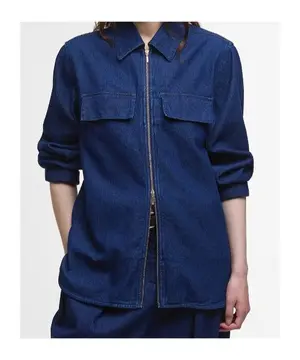 Barbour Long-sleeved Zip-up Denim Jacket