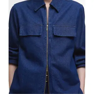 Barbour Long-sleeved Zip-up Denim Jacket