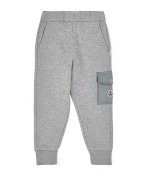 Moncler Logo Fleece Jogger Sweatpants - Gray