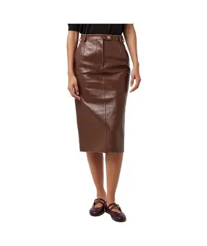 Prada Leather Midi Skirt
