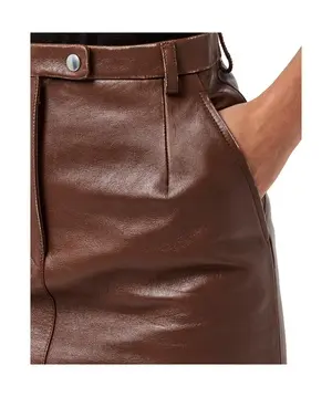 Prada Leather Midi Skirt