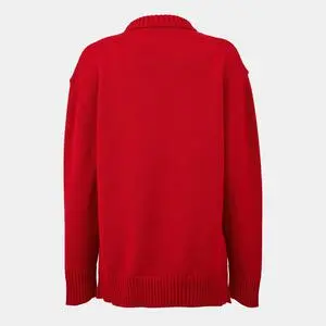 Prada Mock Neck Waist-cinched Knit Sweater