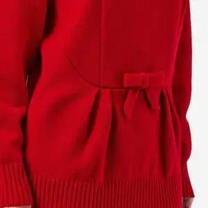 Prada Mock Neck Waist-cinched Knit Sweater