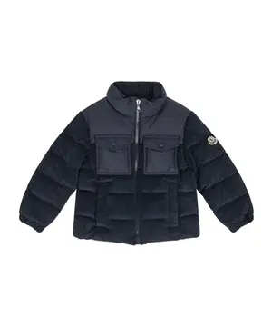 Moncler Quilted Down Jacket With Logo Patch