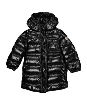 Moncler Long Down Jacket With Logo