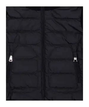 Moncler Quilted Zip-up Jacket With Logo Patch