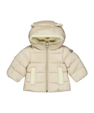 Moncler Logo Patch Down Jacket - Nude