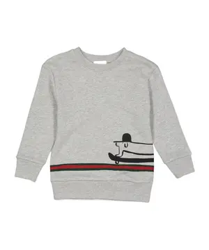 Gucci Printed Crew Neck Sweatshirt - Gray