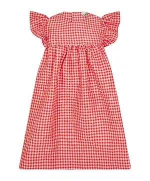 GANNI Ruffled Gingham Mini Dress - No