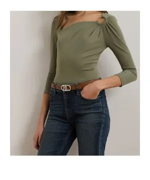 Ralph Lauren Asymmetrical Neckline Long-sleeve T-shirt