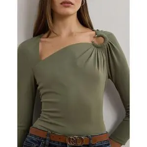 Ralph Lauren Asymmetrical Neckline Long-sleeve T-shirt