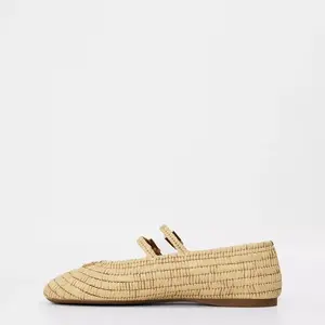 Prada Rafia Woven Ballet Pumps