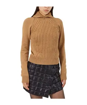 Moncler Ribbed Knit Sweater With Fold-over Collar