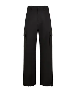 Off-White High-waisted Wide-leg Cargo Trousers - Black