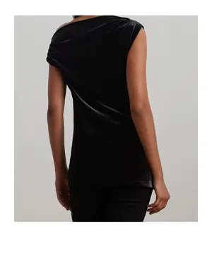 Ralph Lauren Kinthea Velvet Off-the-shoulder Top - Black