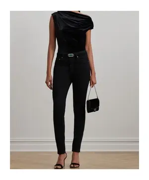 Ralph Lauren Kinthea Velvet Off-the-shoulder Top - Black