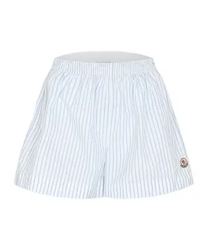 Moncler Striped Logo Patch Shorts - White