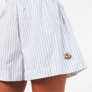 Moncler Striped Logo Patch Shorts - White