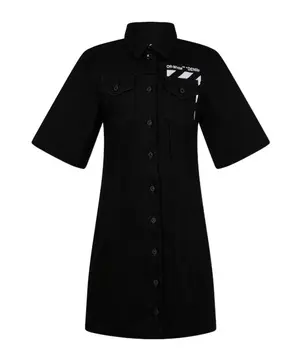 Off-White Shirt Dress - Black