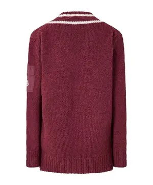 Moncler V-neck Knitted Sweater - Red
