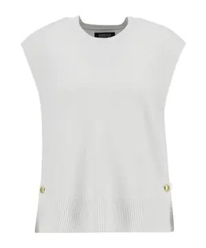 Barbour Sleeveless Crew Neck Sweater - White