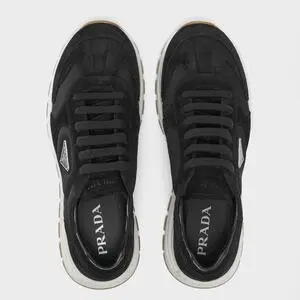 Prada Suede And Nylon Low-top Sneakers