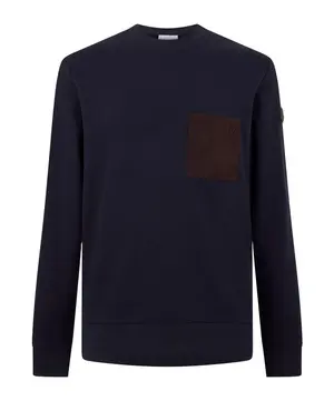 Moncler Crew Neck Long Sleeve Sweatshirt - Black