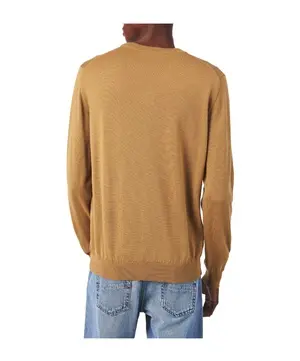 Fendi Khaki Crew-neck Long-sleeve Knit Sweater