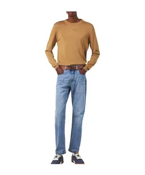 Fendi Khaki Crew-neck Long-sleeve Knit Sweater