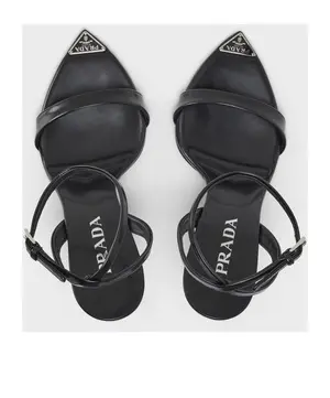 Prada Logo Detail Stiletto Heeled Sandals