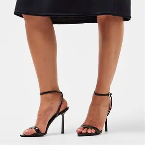 Prada Logo Detail Stiletto Heeled Sandals