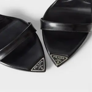Prada Logo Detail Stiletto Heeled Sandals