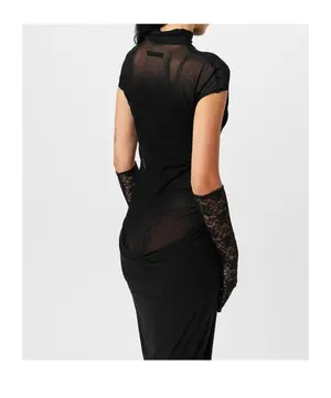 JEAN PAUL GAULTIER Sleeveless High Neck Maxi Dress With Pleated Detailing