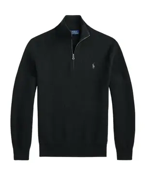 Polo Ralph Lauren Quarter Zip Cotton Sweatshirt - Black