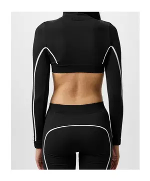 Off-White Off" Logo Cropped Long Sleeve T-shirt