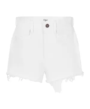 Chloé Logo-stamped Denim Shorts