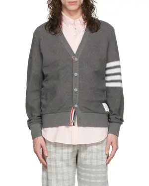 Thom Browne Striped V-neck Cardigan