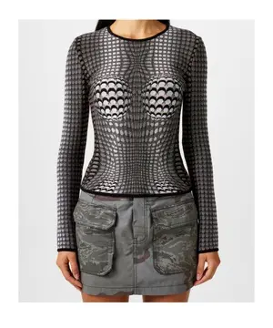 MARINE SERRE Moon Jacquard Knit Cover-up