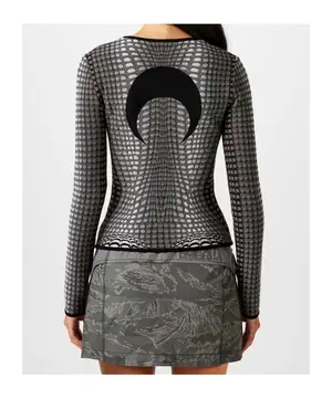 MARINE SERRE Moon Jacquard Knit Cover-up