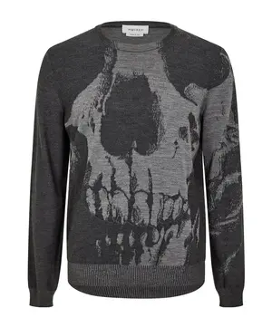 Alexander McQueen Crew Neck Long-sleeve Knit Sweater - Black
