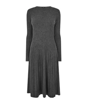 JOSEPH Pleated Detail Dress - Black