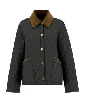 Barbour Quilted Jacket With Long Sleeves And Branded Pocket - Black