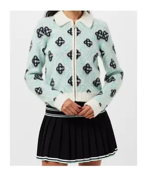 Casablanca Logo Zip-up Cardigan