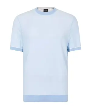 Hugo Boss Cotton Knitted Top - Blue