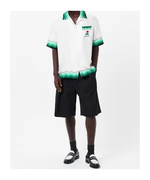 Casablanca Printed Short-sleeved Shirt - White